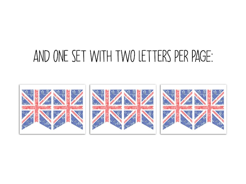 Printable Union Jack Bunting | Floral Union Jack Bunting | British Flag ...