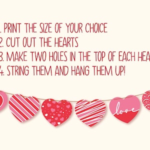 Printable Valentine's Day Banner | Printable Heart Garland | Printable ...