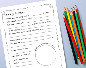 Printable Letter to Dad Fill in the Blanks Kids' Activity Sheet Last ...