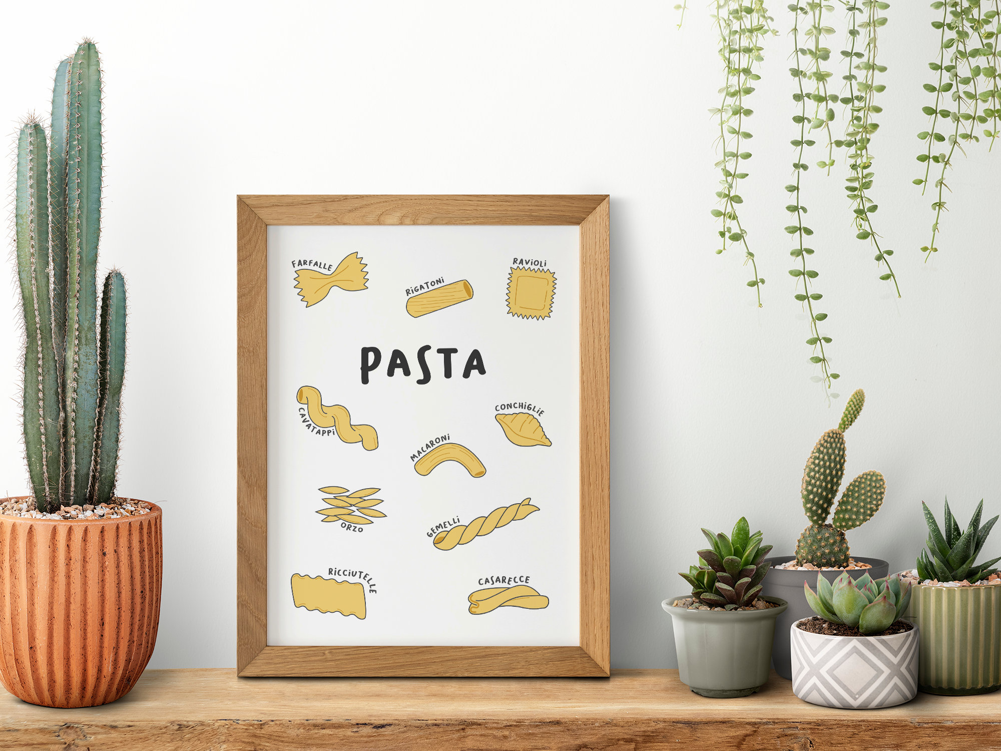 Types of Pasta Print Food Kitchen Prints Food Poster - Etsy Canada