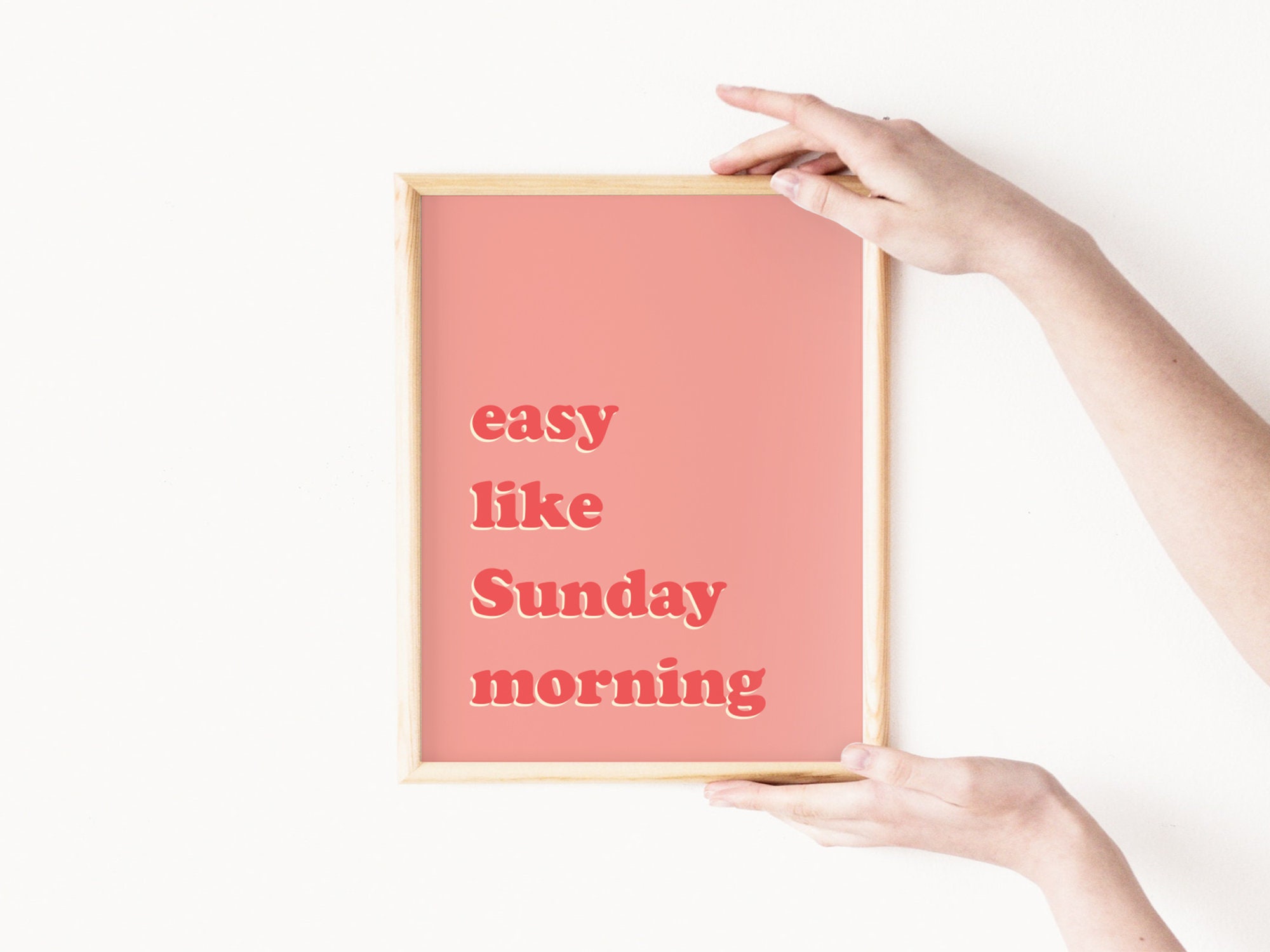 Easy Like Sunday Morning Print | Vintage Style | Pink Wall Art | Retro ...