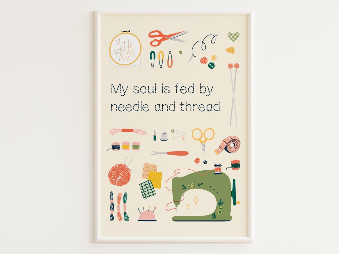 PRINTABLE Sewing Print | Printable Sewing Wall Art | Retro Sewing ...
