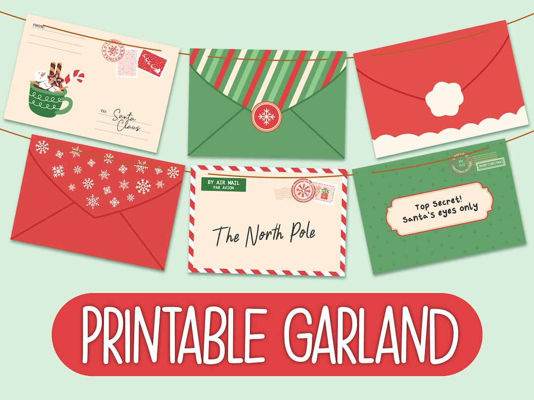 Printable Letters to Santa Garland | Printable Christmas Banner ...