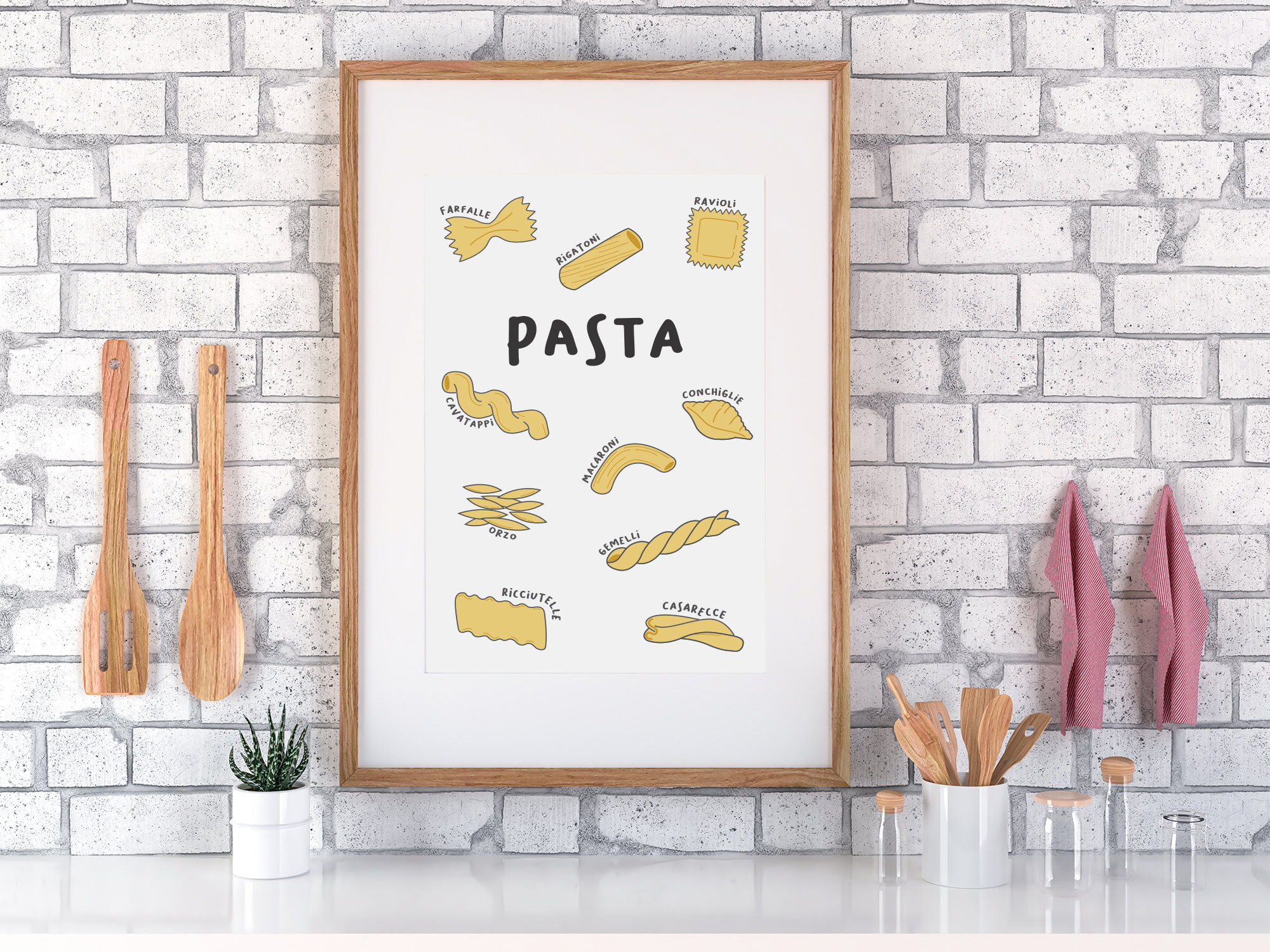 PRINTABLE Types of Pasta Print Food Kitchen Prints Pasta | Etsy