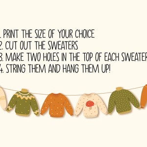 Printable Fall Sweaters Garland | Fall Banner | Thanksgiving ...