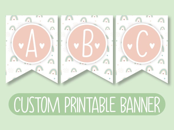 Make Your Own Printable Banner Custom Name Editable - Etsy