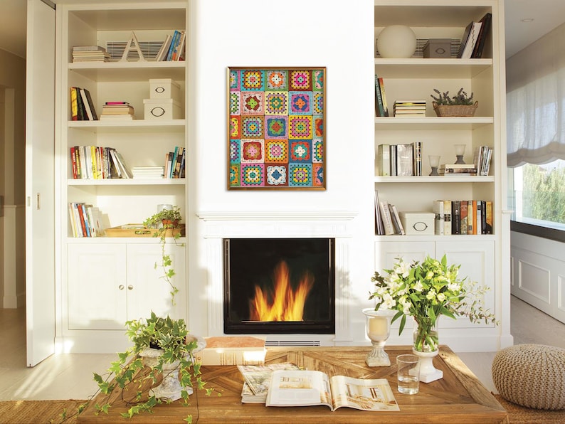 Crochet Art Print | Crochet Poster | Granny Square Art | Gift for ...