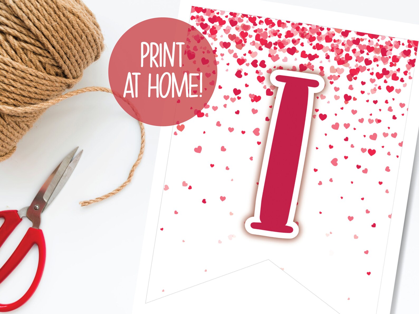 Printable I Love You Banner Printable I Love You Bunting | Etsy