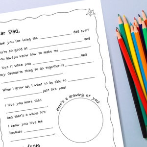 Printable Letter to Dad | Fill in the Blanks | Kids' Activity Sheet ...