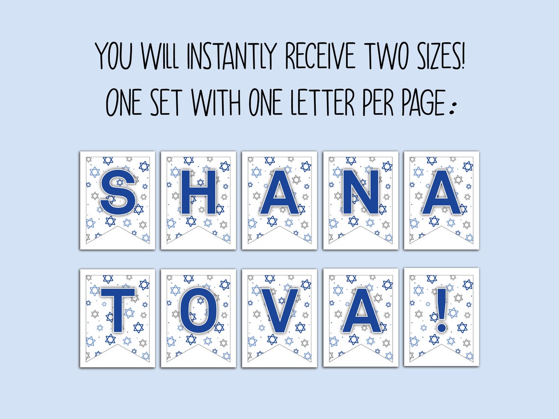 Printable Shana Tova Banner Rosh Hashanah Decorations - Etsy Canada