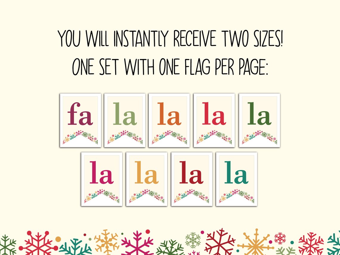 Printable Christmas Banner Printable Christmas Bunting Fa | Etsy