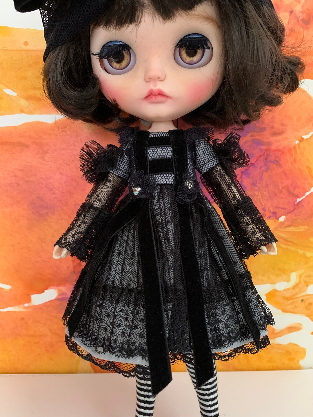 Blythe Doll DRESS Lace Party Dress With Netted Hair Piece & Socks - Etsy
