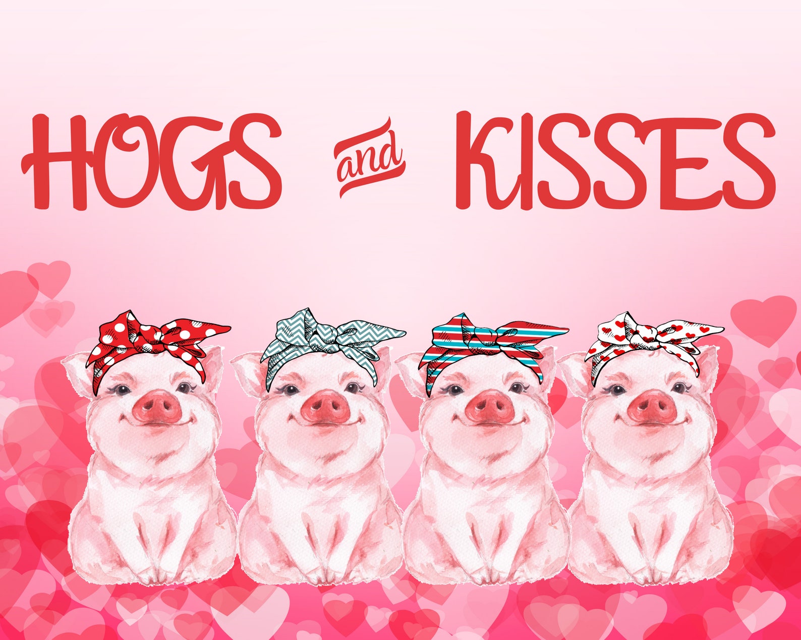 Hogs and Kisses Heart Valentine's Day Sign Aluminum | Etsy