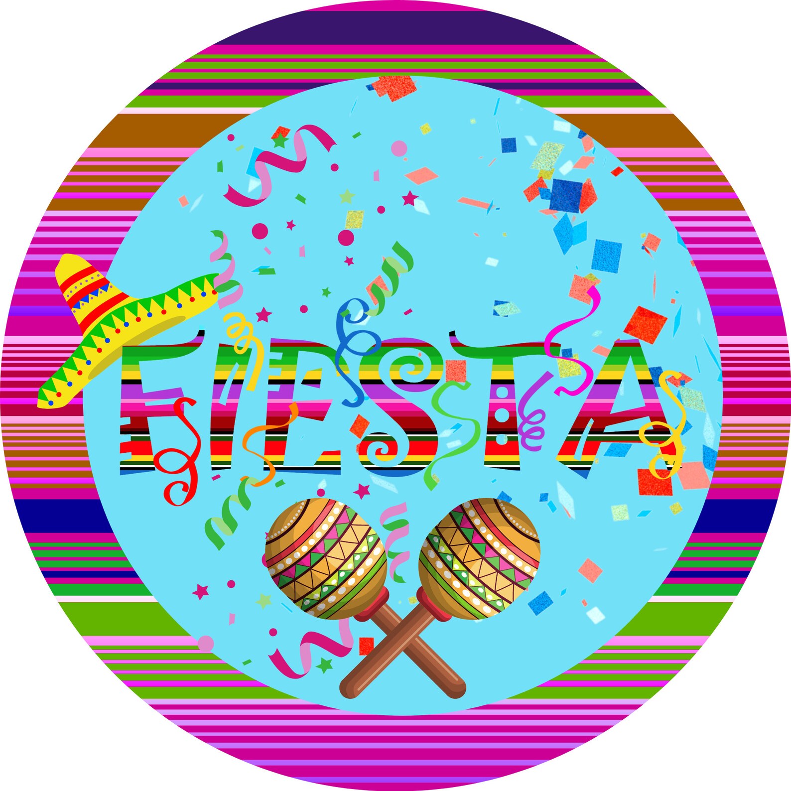 Metal Fiesta Sign includes a vibrantly colored imprint with | Etsy