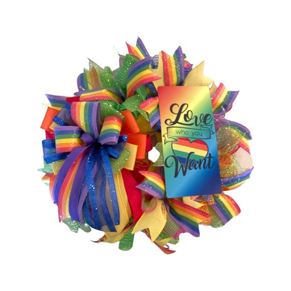 Rainbow Pride Wreath LGBTQI Wreath Pride Month Decor Gay - Etsy