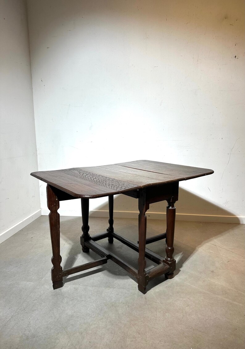 Antique Solid Oak Drop-leaf Table - Etsy