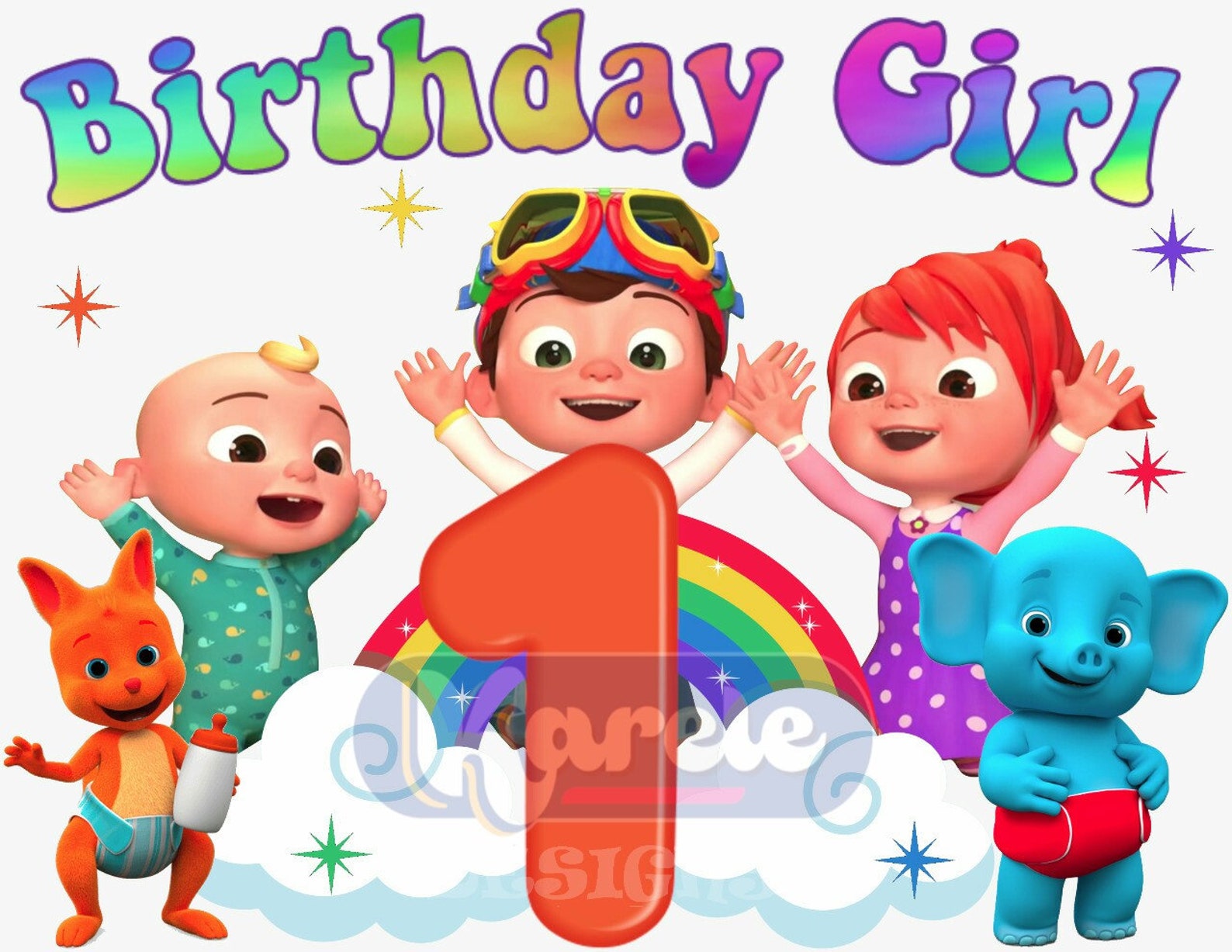 Cocomelon 1st Birthday Digital file. PNG No name | Etsy