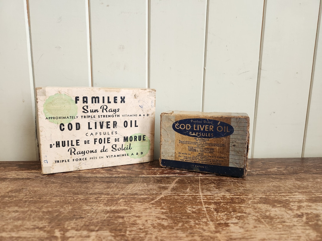 Two Vintage Cod Liver Oil Capsule Boxes - Etsy