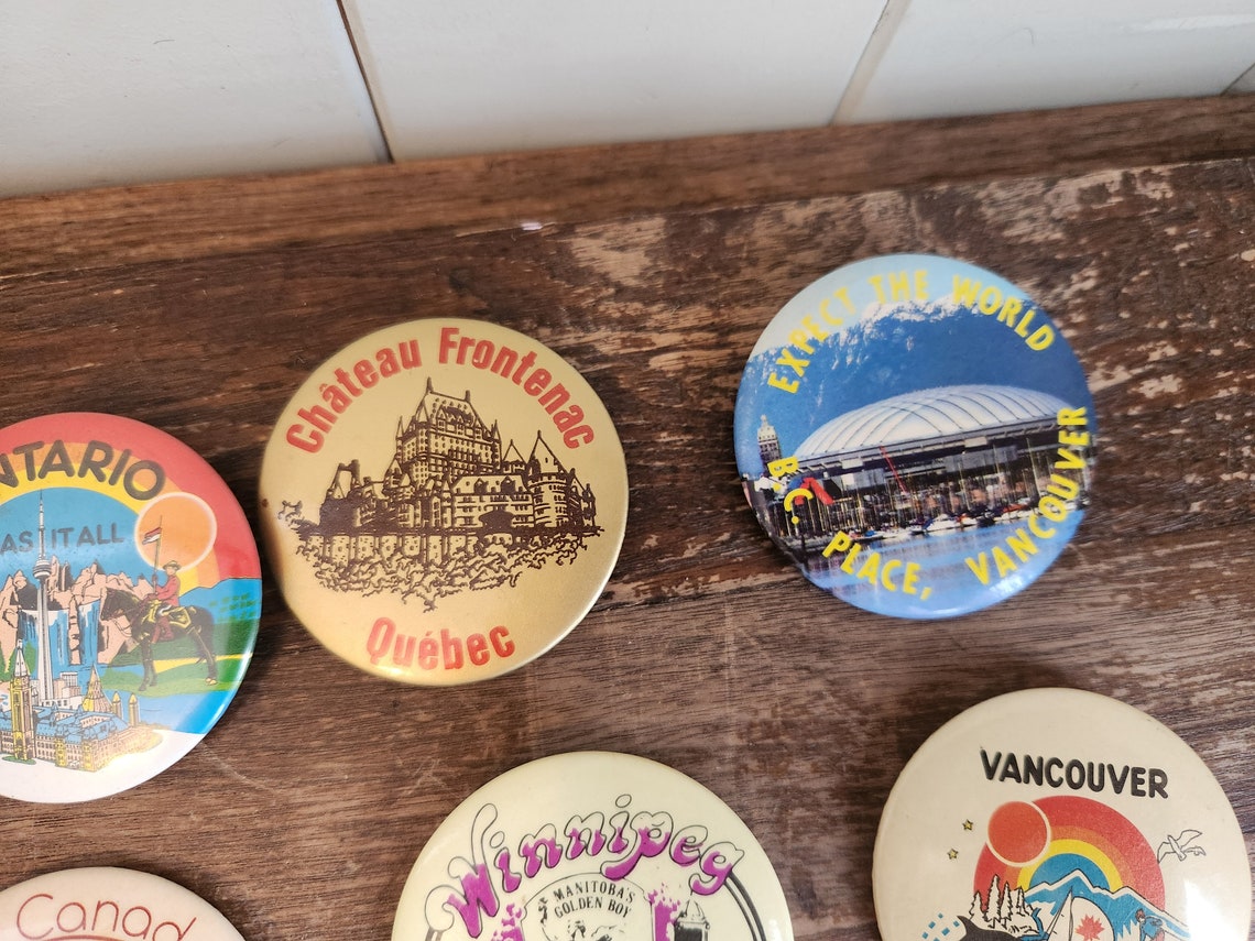 Ten Vintage Canadian City Souvenir Pinback Buttons - Etsy