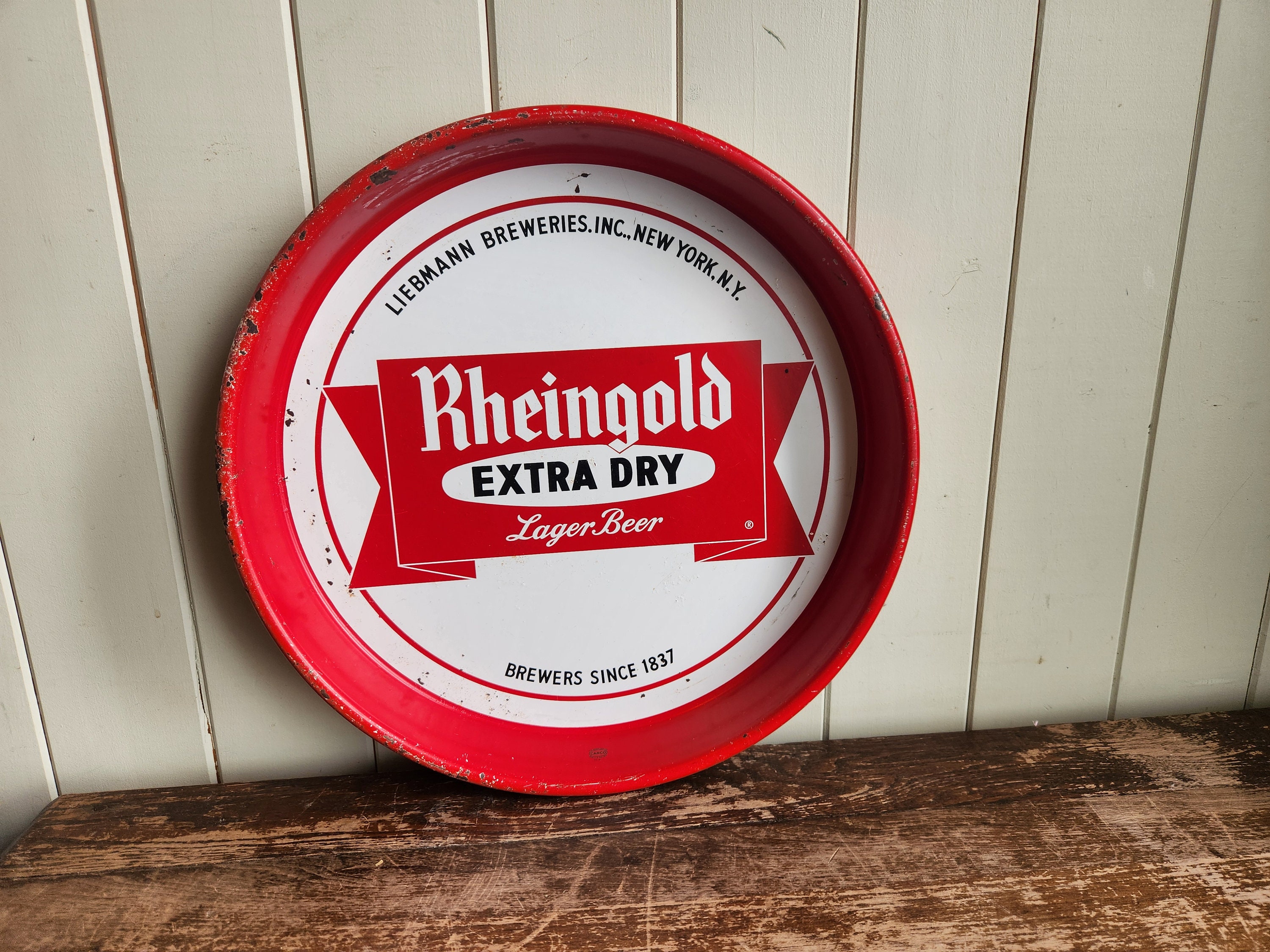 Vintage 1950s Rheingold Extra Dry Lager Beer Tray Classic Barware Retro ...