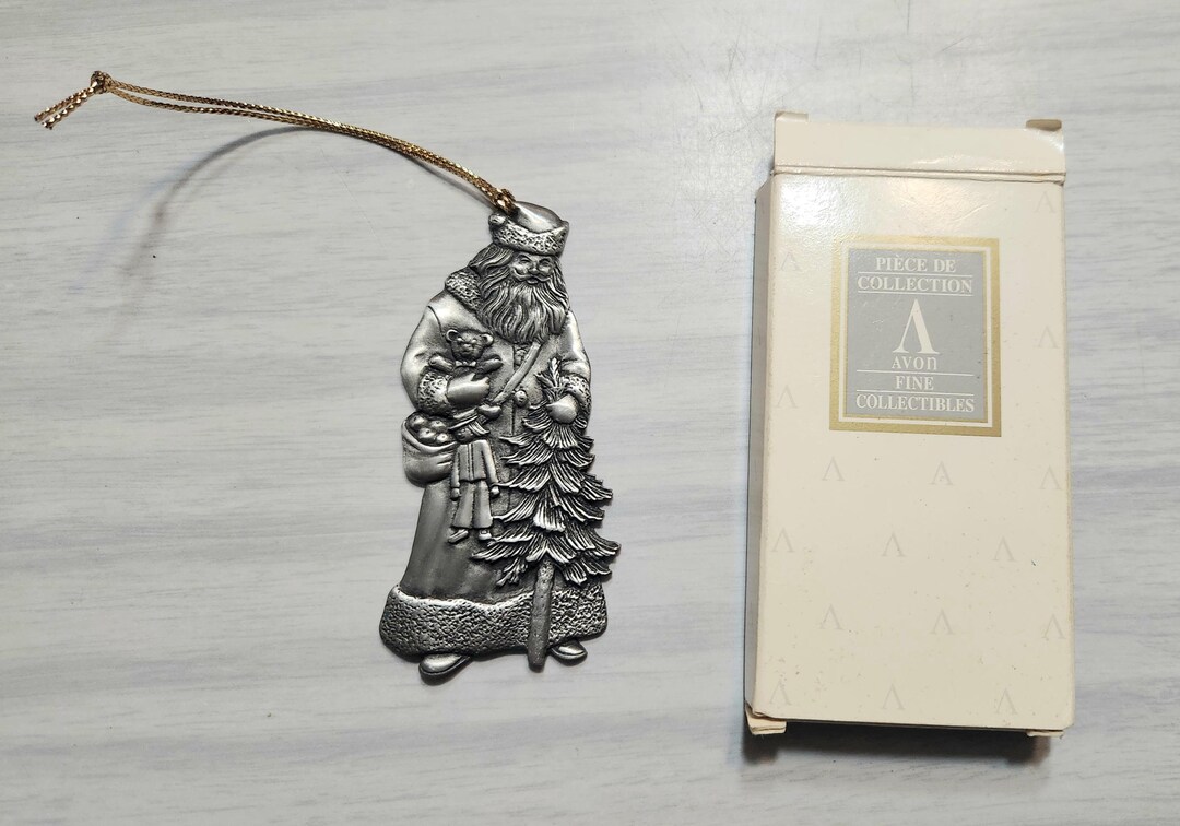 Vintage 1990s Avon Santa Tree Gifts Collectible Metal Ornament ...