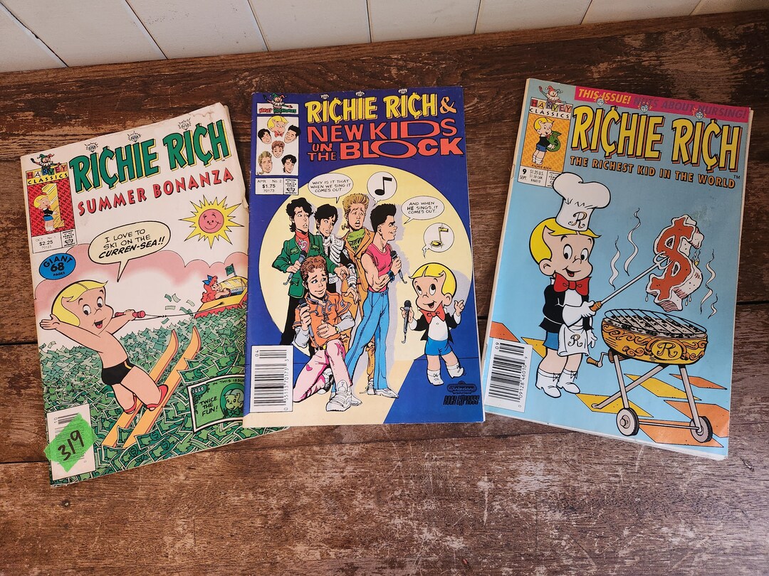 Set of 3 Vintage 1990s Richy Rich Magazines, Including New Kids on the ...