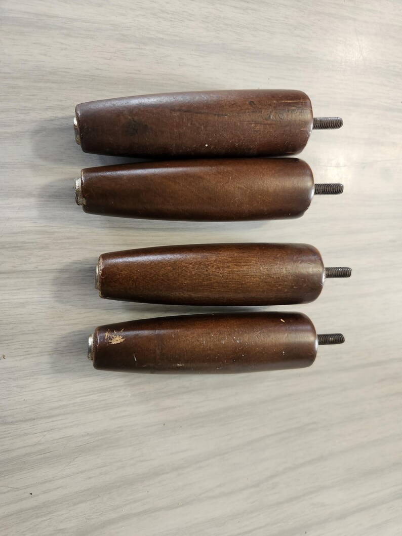 Vintage MCM Set of 4 Dark Wood Furniture Legs - Etsy