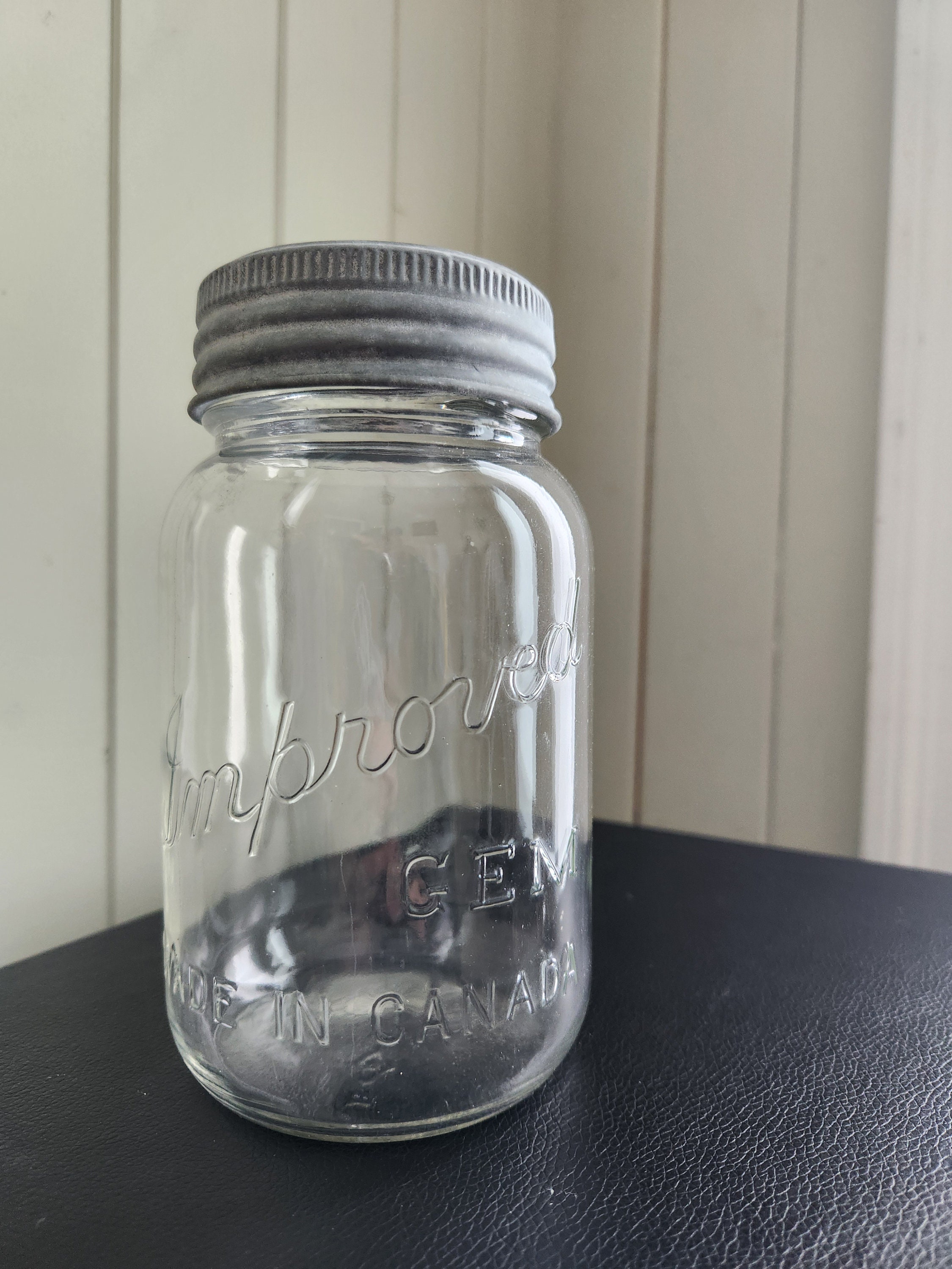 Vintage Improved Gem Quart Size Canning Jars With Glass & Zinc Lid - Etsy