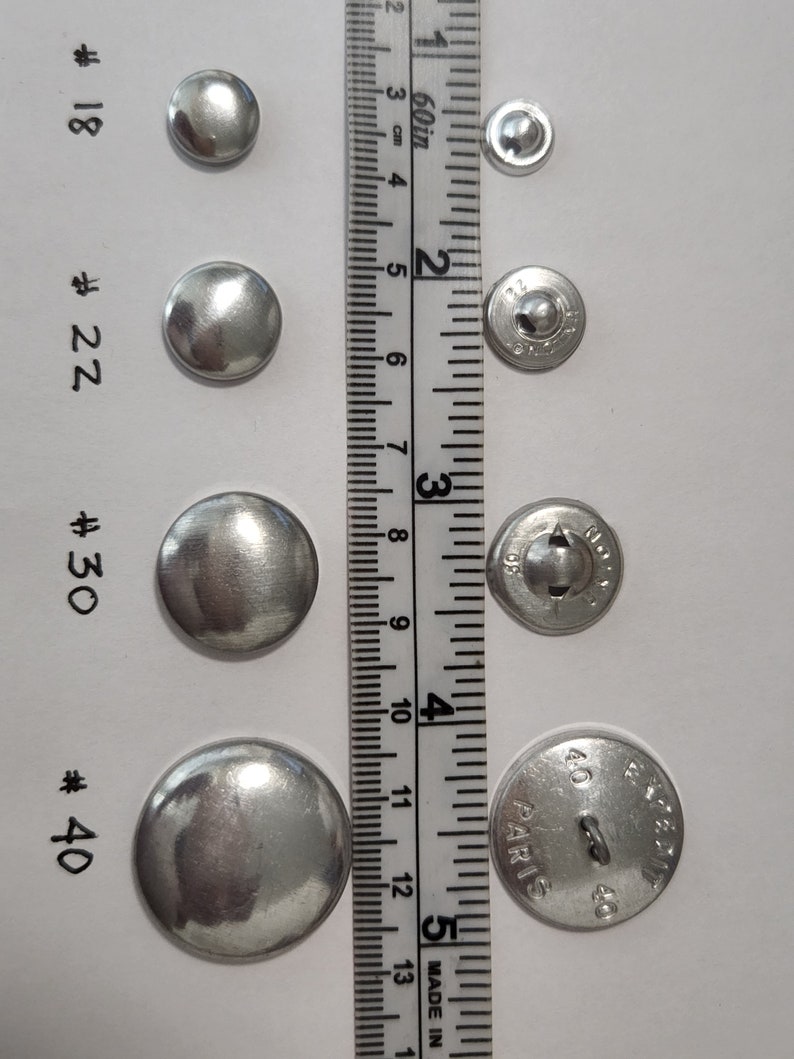 METAL BUTTON BLANKS Aluminum for Custom Fabric Covered Buttons Silver ...