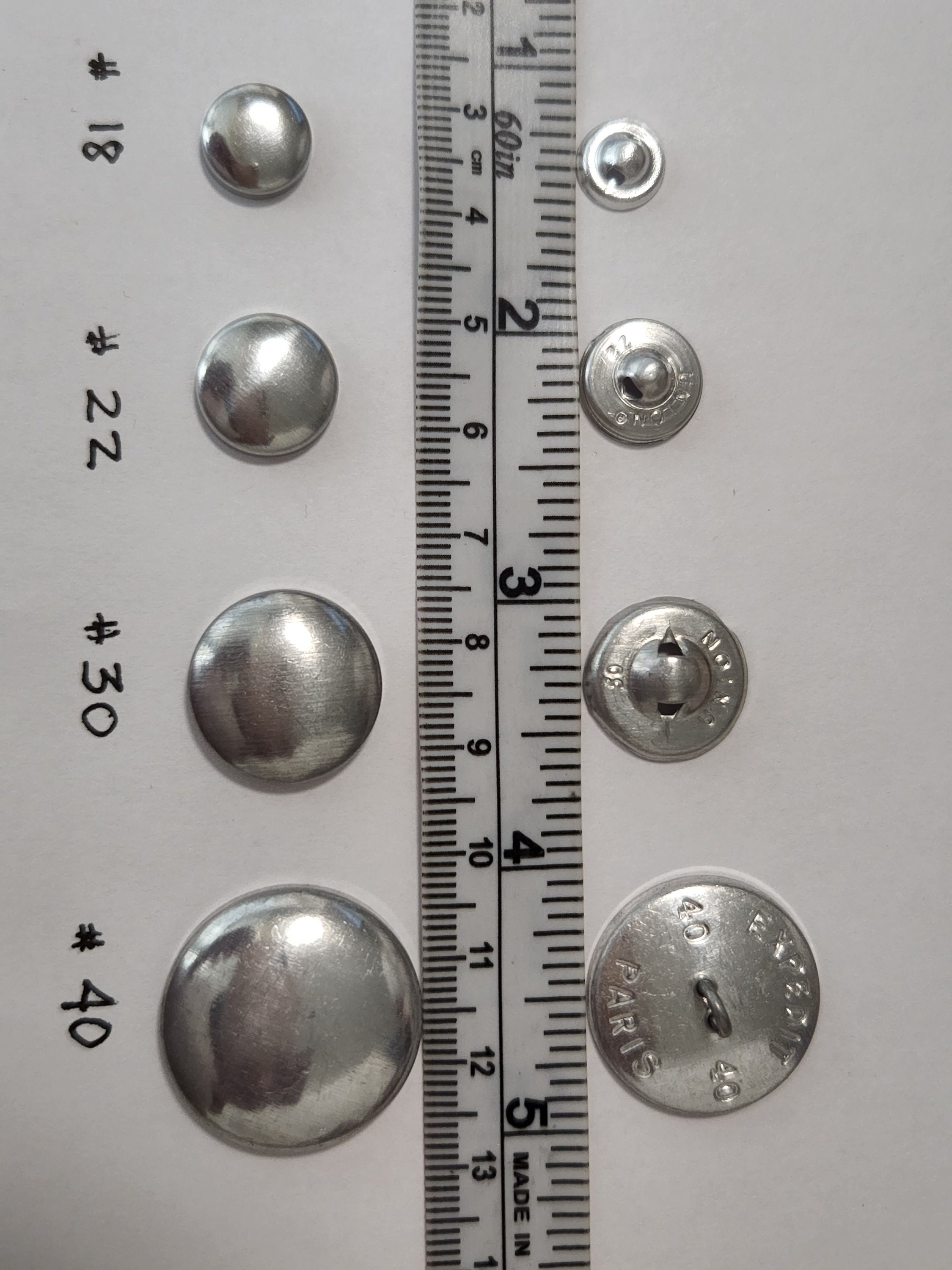 METAL BUTTON BLANKS Aluminum for Custom Fabric Covered Buttons Silver ...