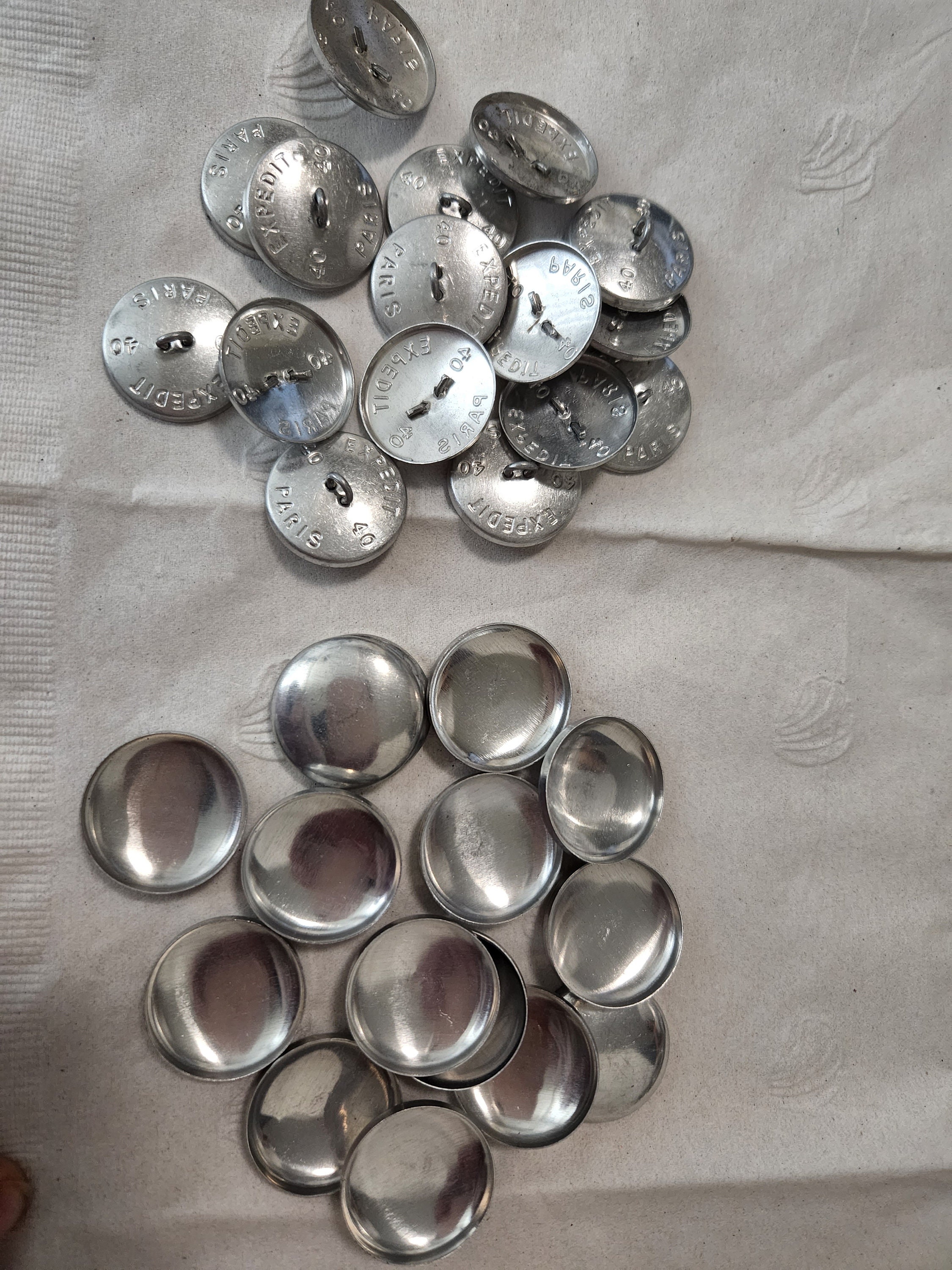 METAL BUTTON BLANKS Aluminum for Custom Fabric Covered Buttons Silver ...