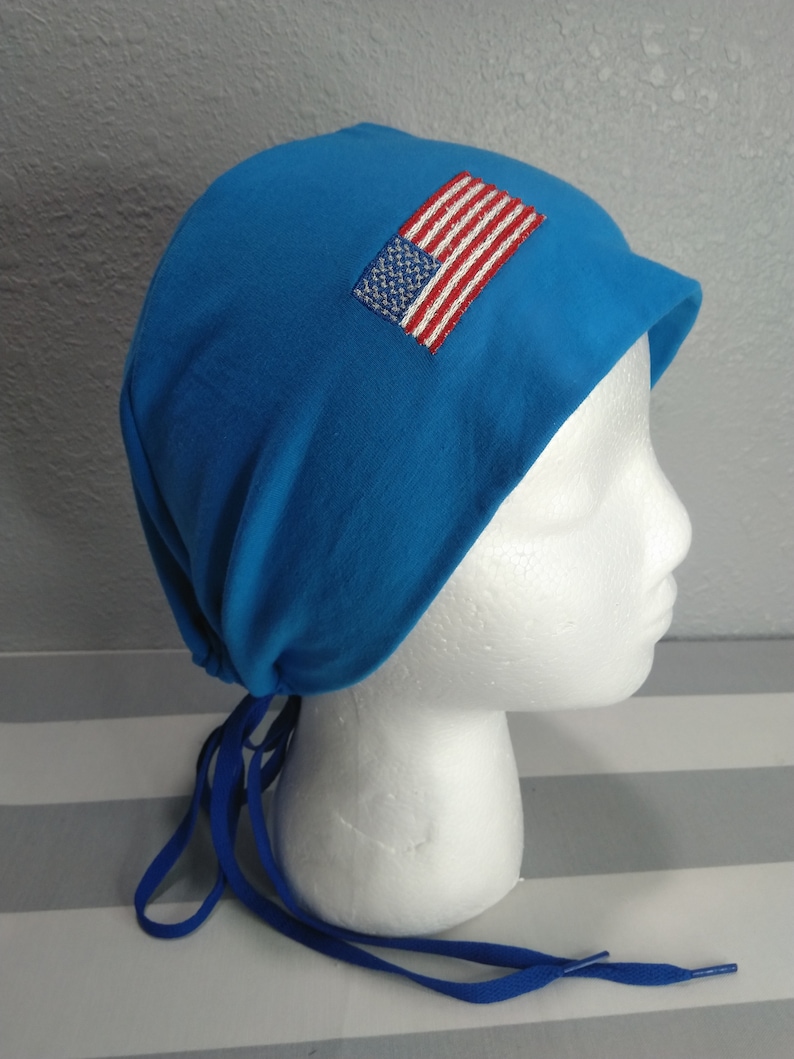 USA FLAG NURSES Patriotic Embroidered Scrub Cap Cute Surgery Cap ...