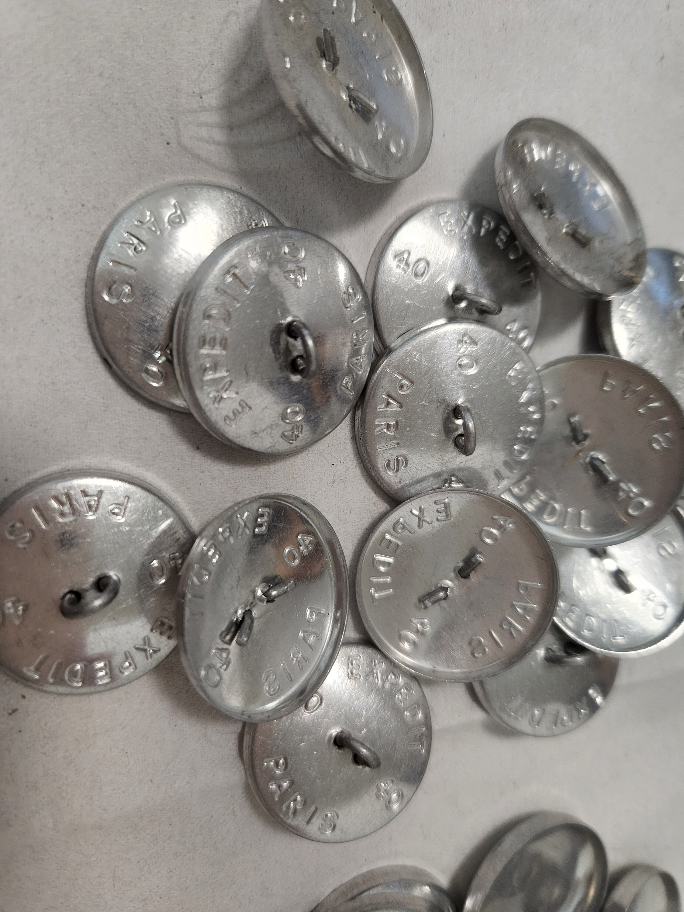 METAL BUTTON BLANKS Aluminum for Custom Fabric Covered Buttons Silver ...