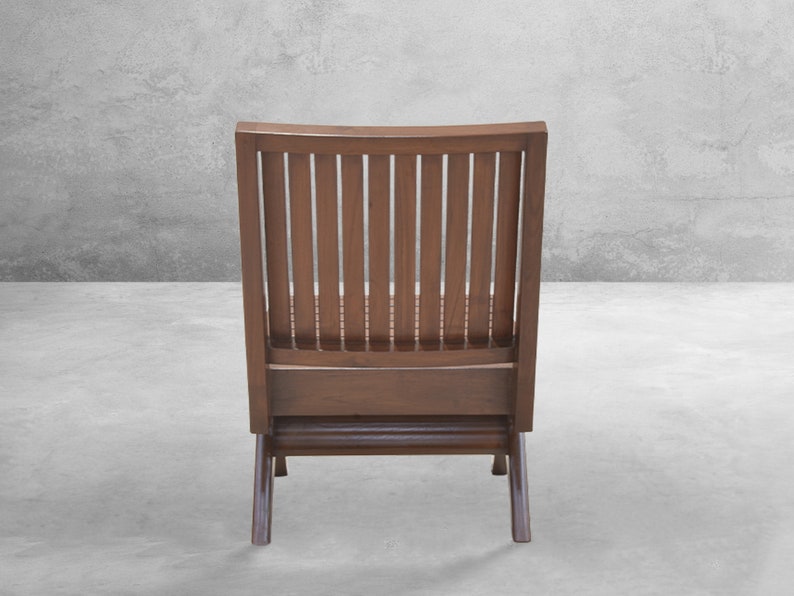 Handmade Pierre Jeanneret Inspired Outdoor Slatted Armless Easy Chair ...