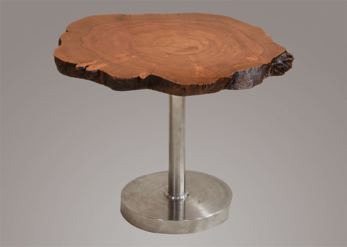 Unusual Live Edge Side Table in Steel Base - Etsy