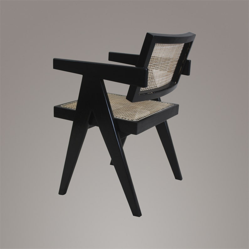 Pierre Jeanneret Teakwood Dining Chair in Ebony Finish - Etsy Pierre Jeanneret Teakwood Dining Chair in Ebony Finish - Etsy