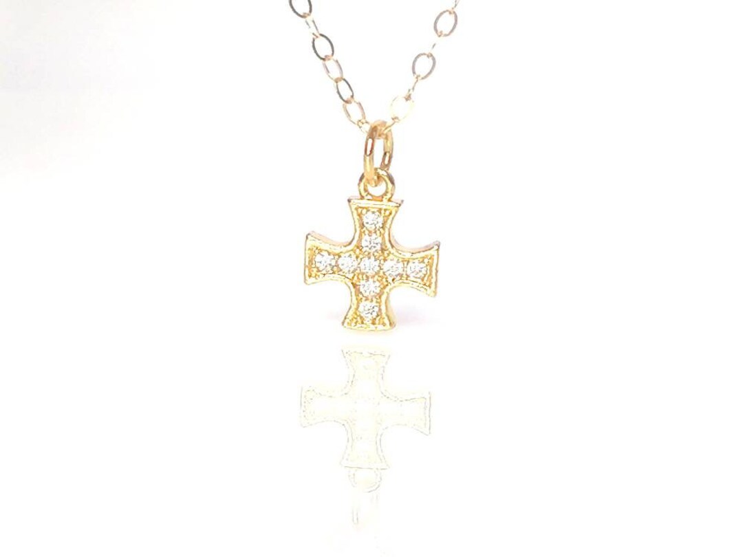 Baby Cross Necklace Gold Fill, Zircon Cross Baby Infant Girl Jewelry ...
