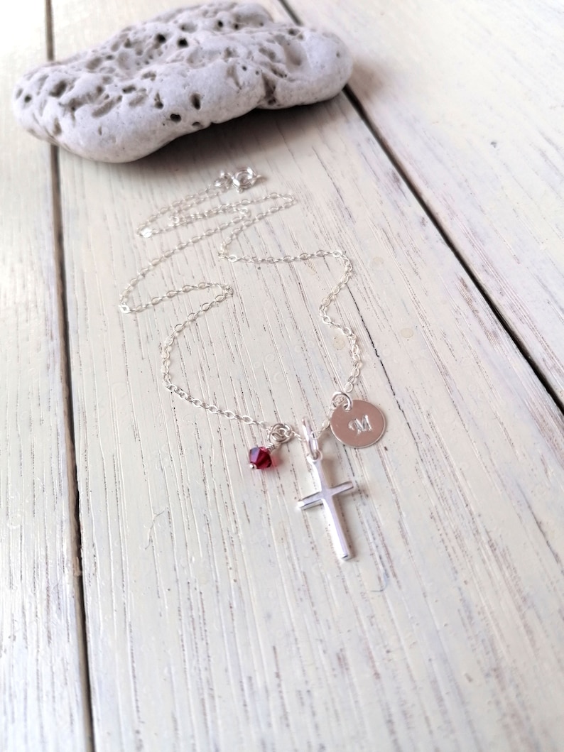 Baby Cross Necklace Sterling Silver Personalized Cross Baby - Etsy