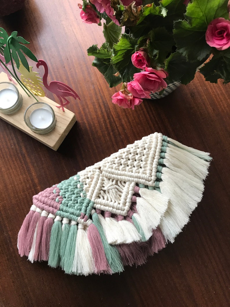 Clutch Macrame Clutch Bag Macrame Handmade Multicolor - Etsy