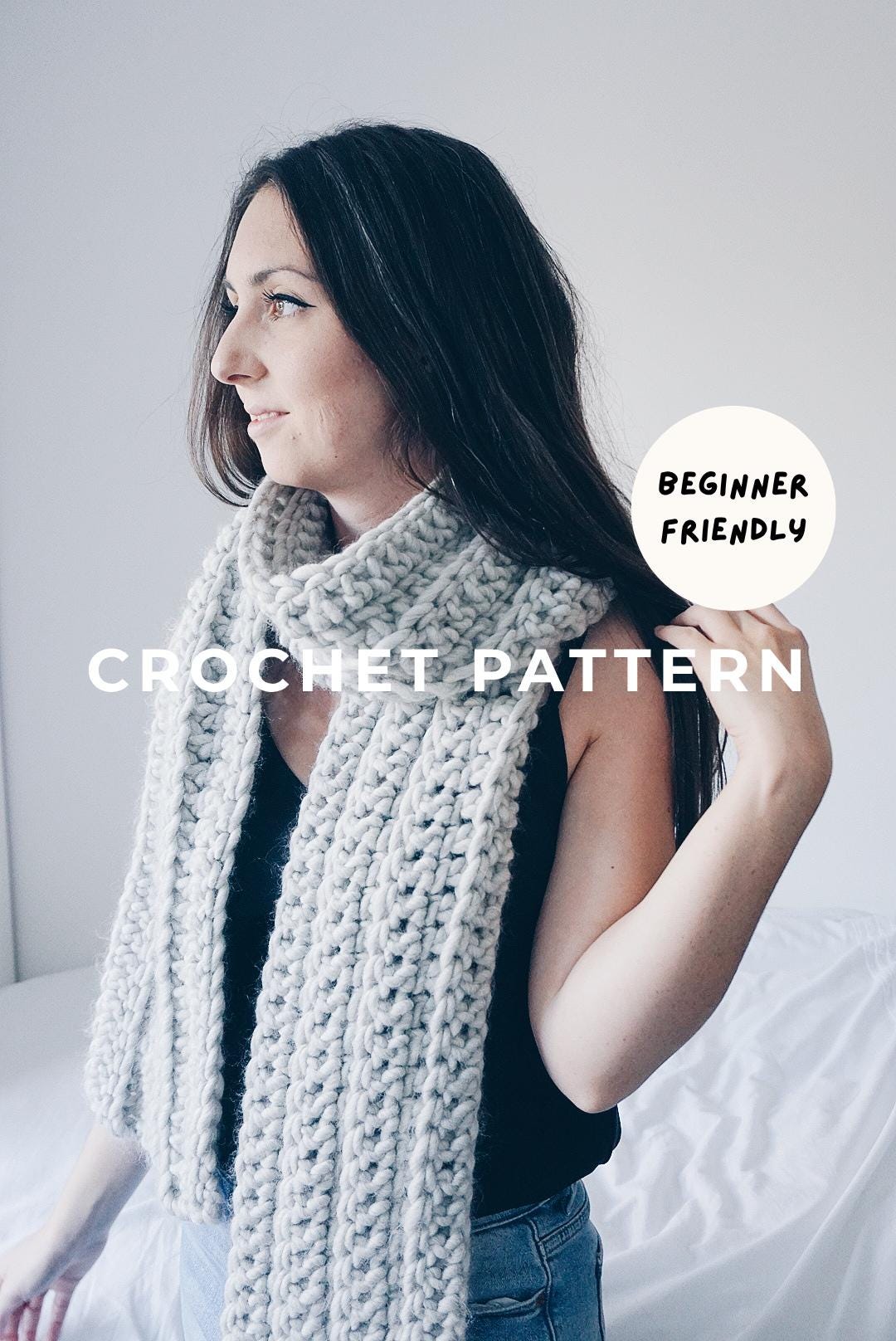 Chunky Wool Scarf Crochet Pattern: Beginner Friendly (PDF Pattern) - Etsy