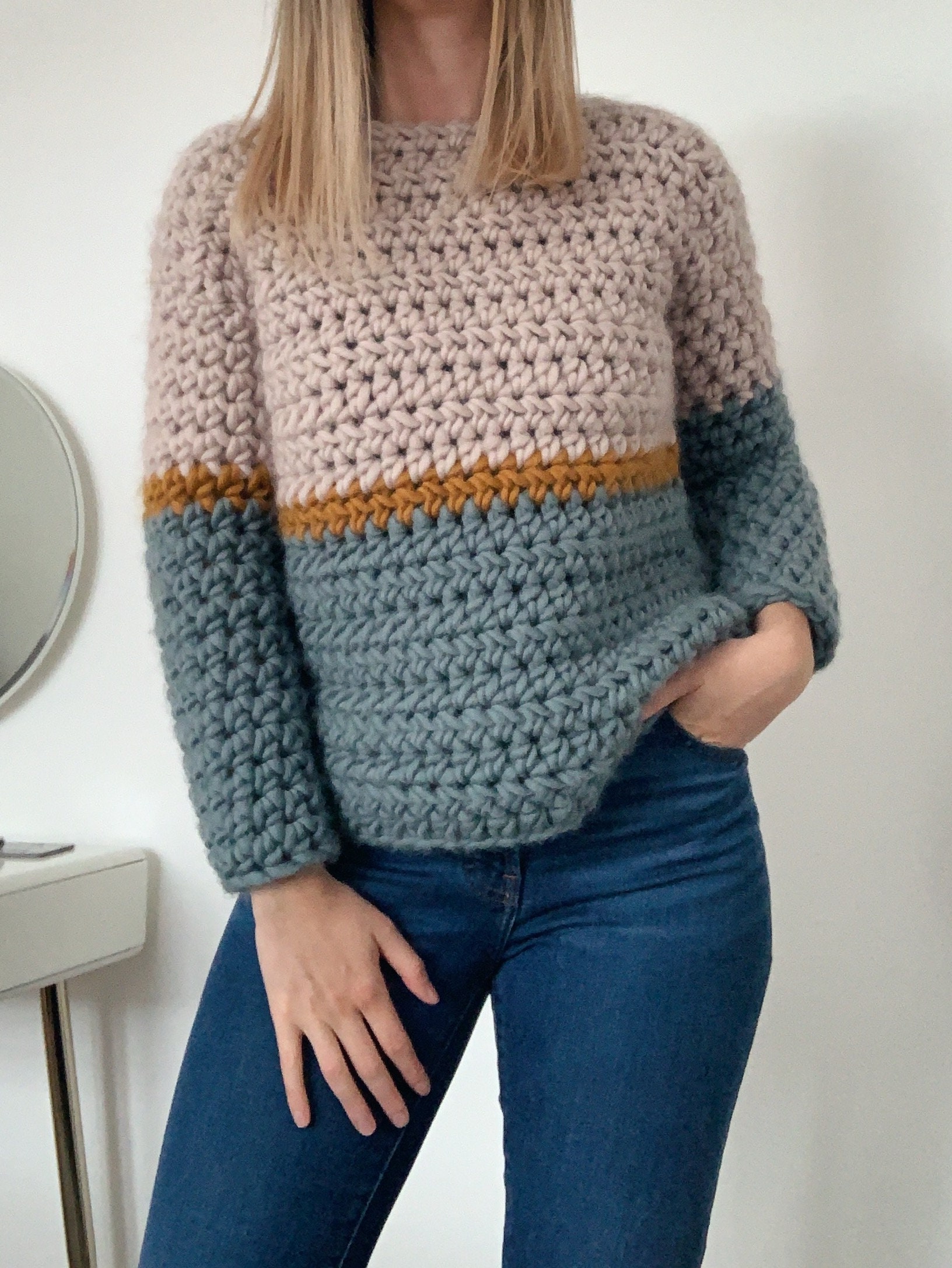 CROCHET PATTERN / Chunky Wool Crochet Sweater / (Download Now) - Etsy