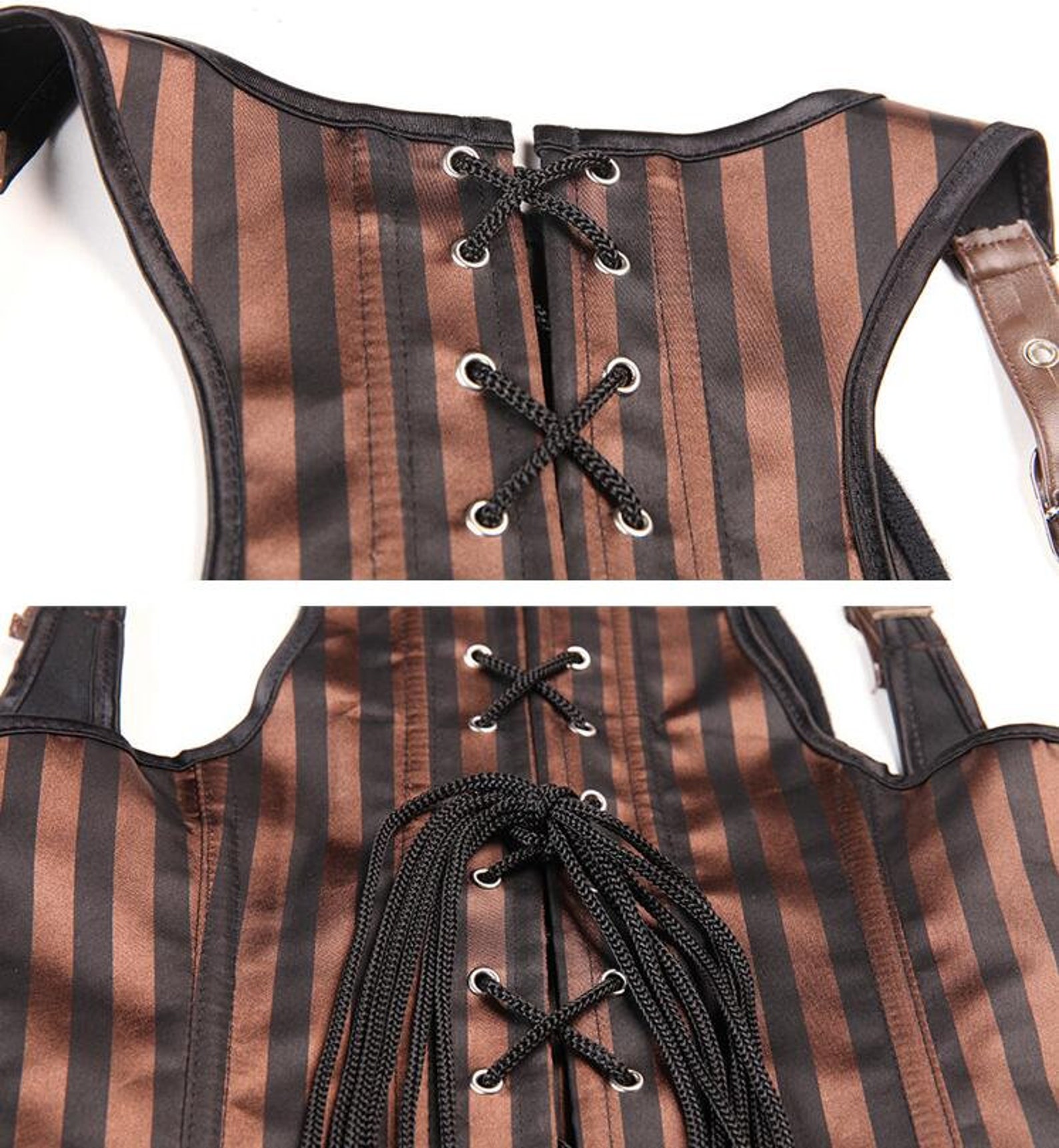 Steampunk/gothic Brown Renaissance Medieval Bodice Pirate - Etsy