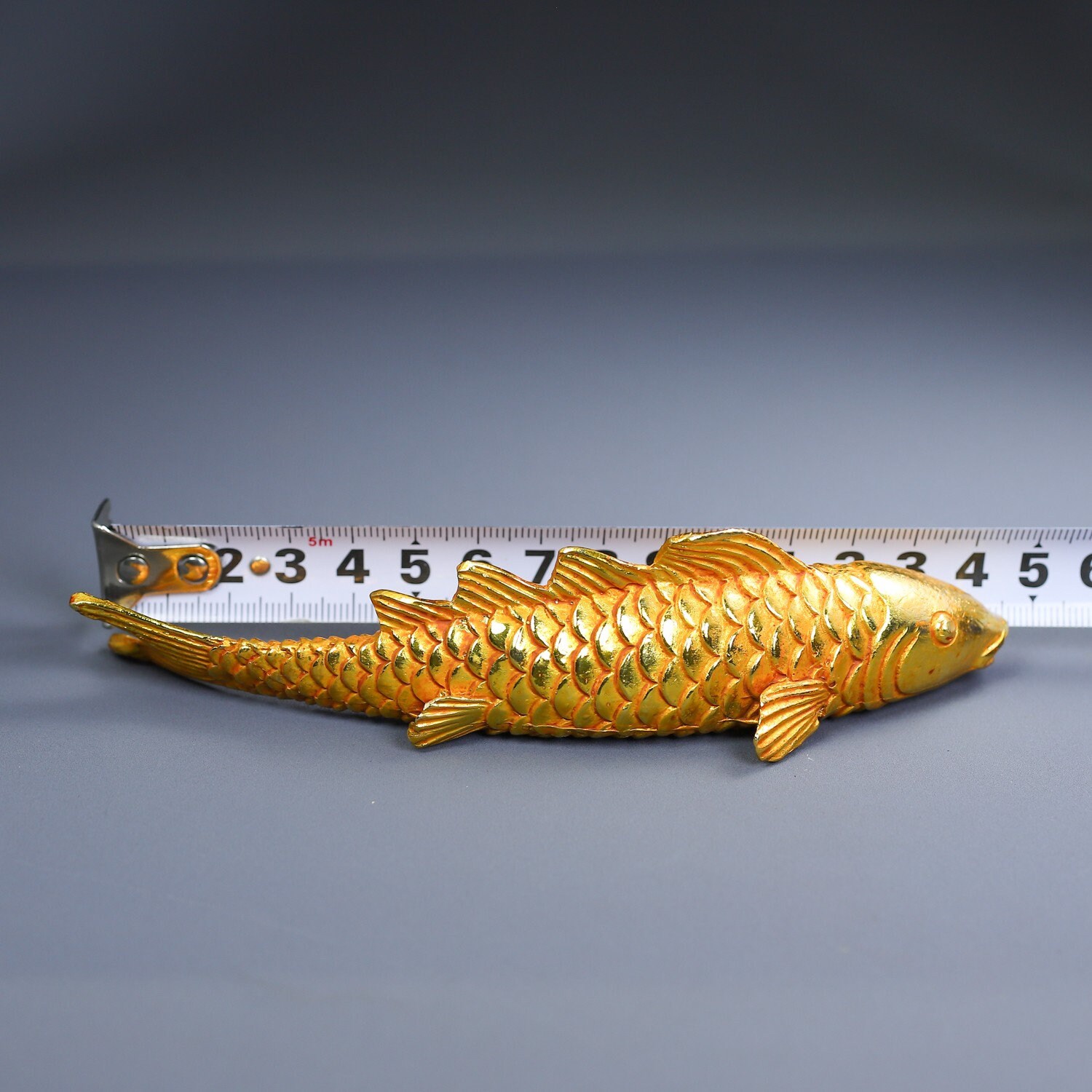 Handcarved Copper Gilded Goldfish Statue Ornaments, Desktop Decoration ...