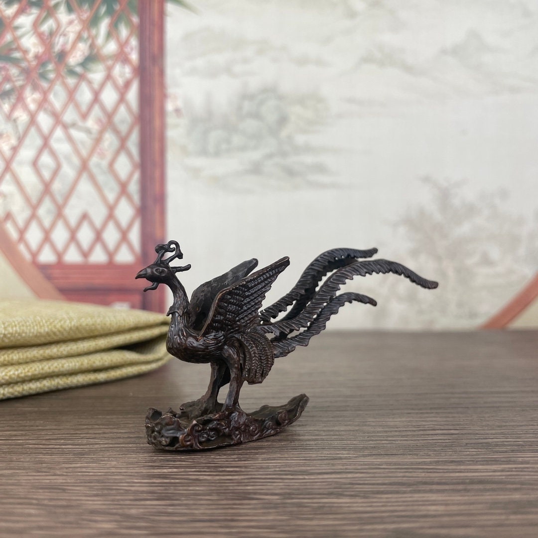 Solid Copper Handcrafted Phoenix Statue Tea Pet Ornaments - Etsy