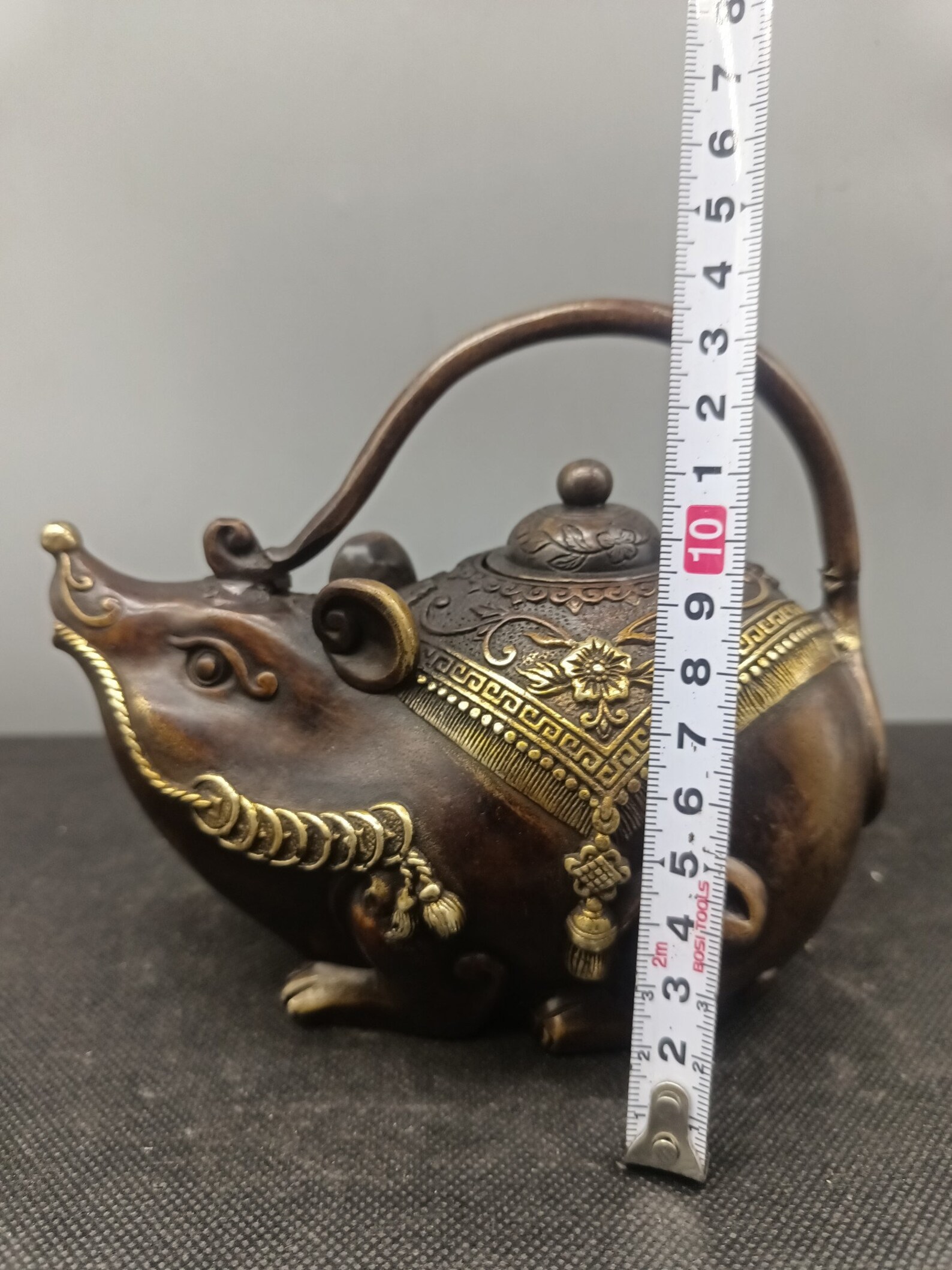 Handcarved Copper Mouse Teapot/wine Pot,zodiac Statue,rare in Shape ...