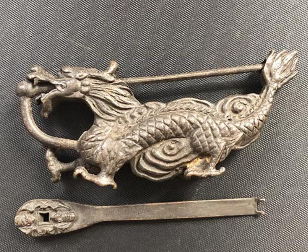 Handcarved Copper Dragon Lock/door Lock/opposite Sex Lock/cabinet Lock ...