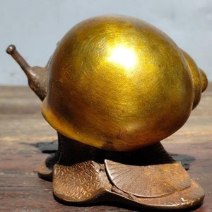Handcarved Copper Gold-plated Snail Statue Ornament,pen Holder,unique ...