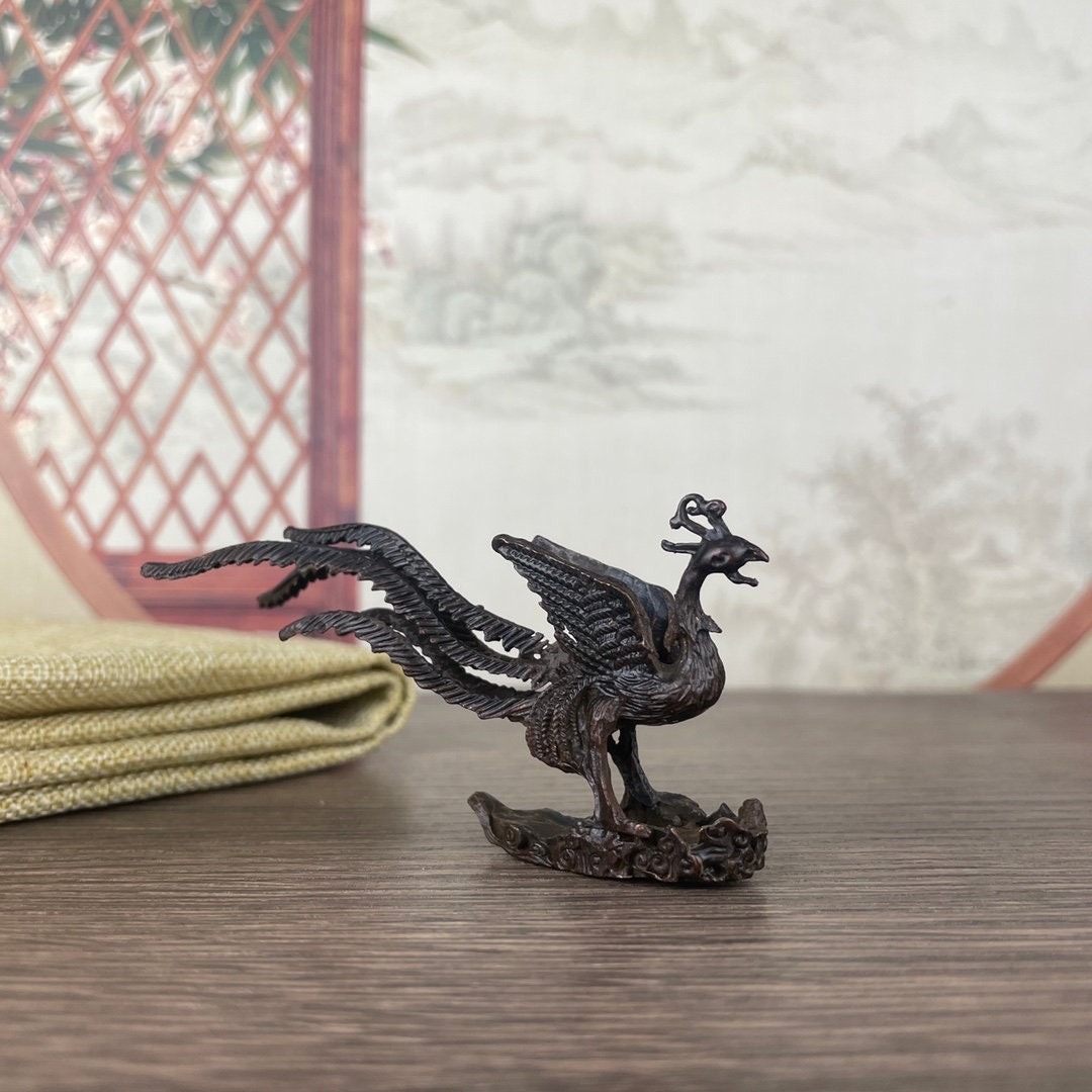 Solid Copper Handcrafted Phoenix Statue Tea Pet Ornaments - Etsy