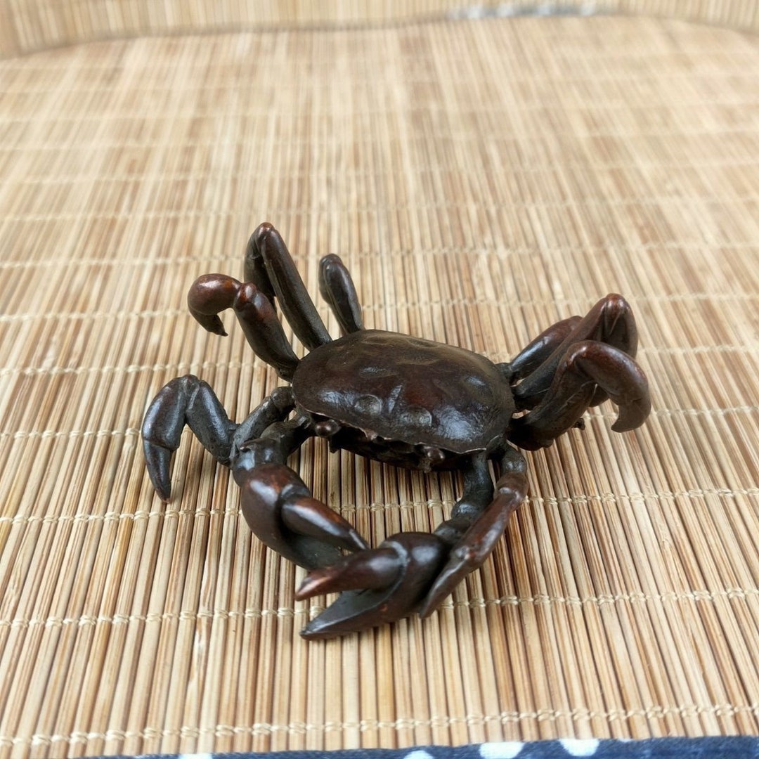 Chinese Handmade Carved Copper Crab Statues Fragrant Inserts,tea Pet ...