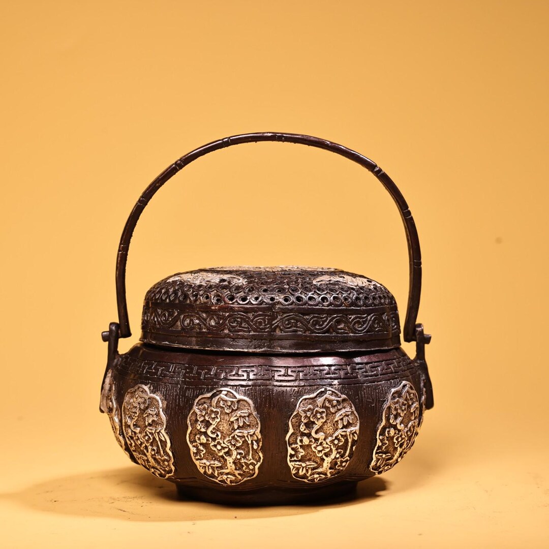 Chinese Handmade Carved Copper Hand Warmer/charcoal Stove Ornaments ...